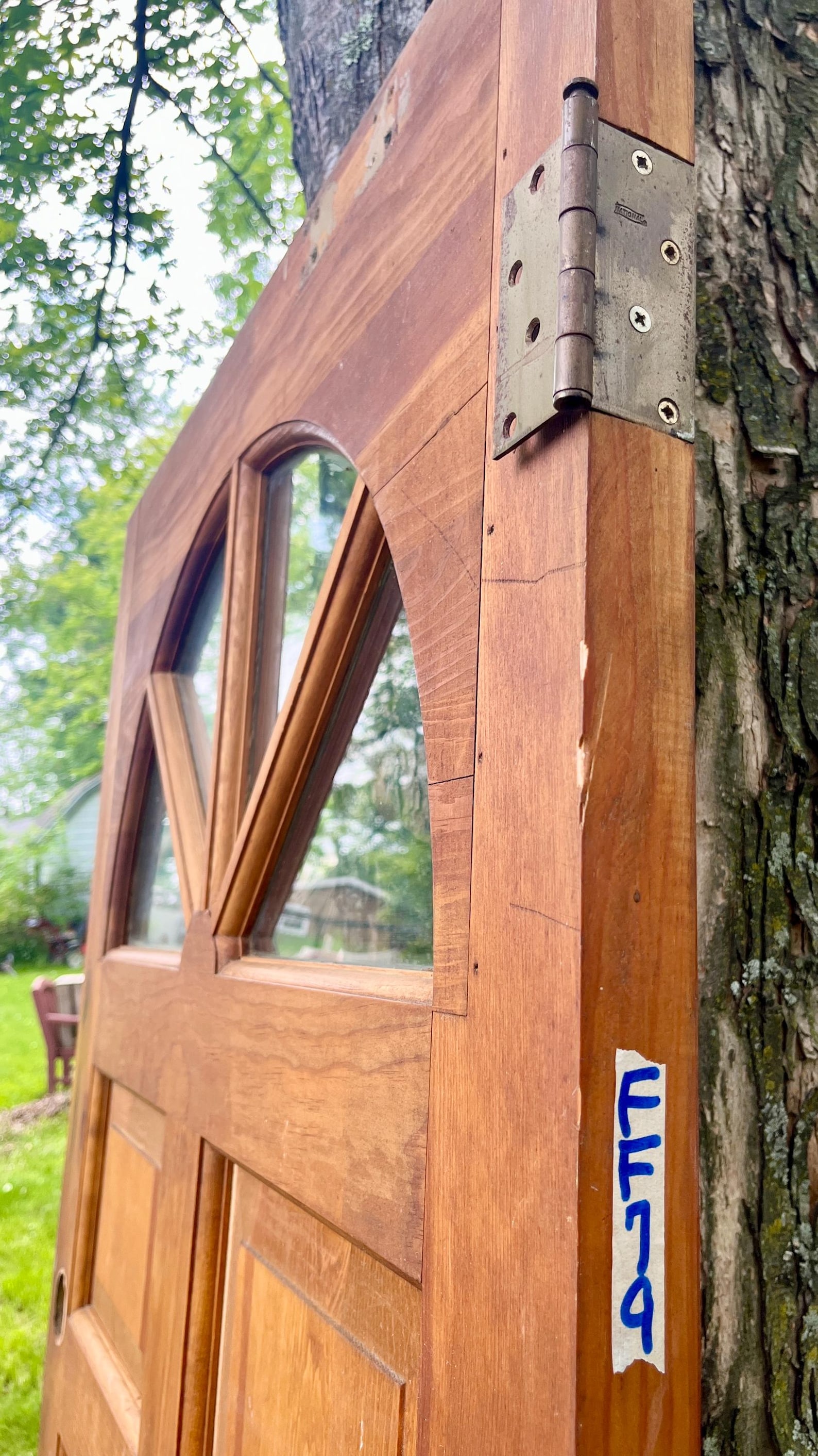 Arched Half Moon Wood Exterior Door, Architectural Salvage 35 3/4” X 78 ...