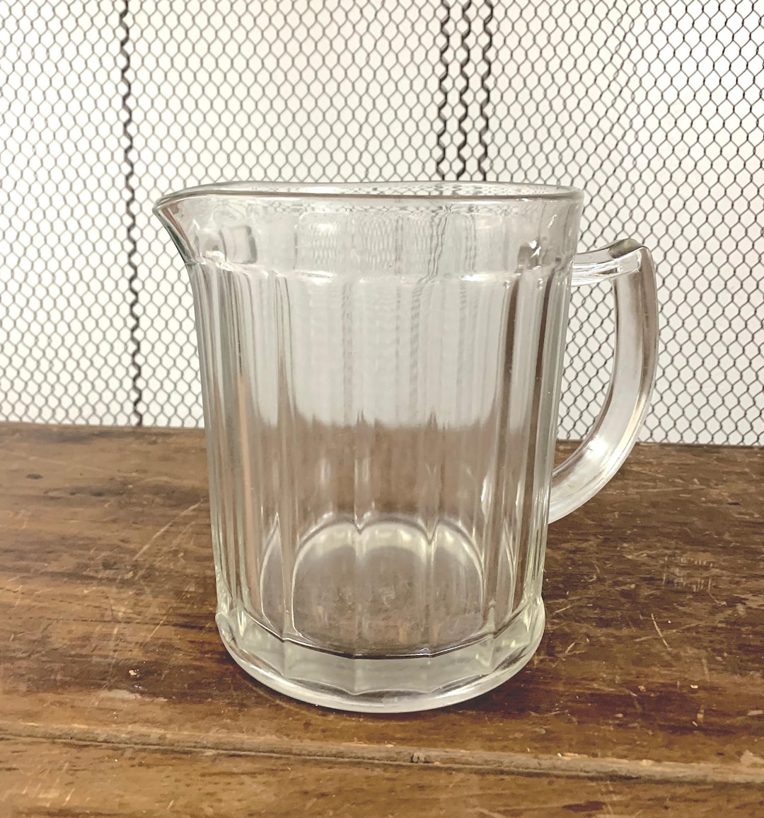 Antique Hazel Glass Water Juice Pitcher - Etsy