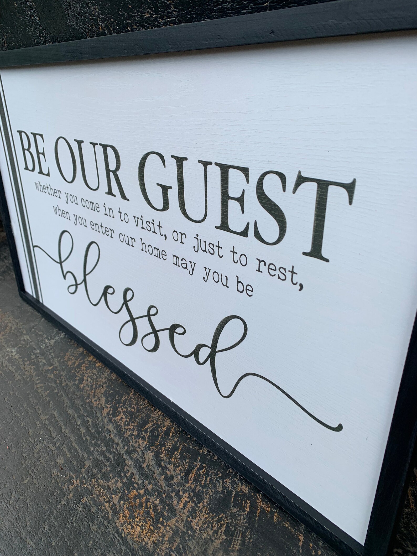 Be Our Guest Sign Guest Room Decor Blessed Black and White | Etsy