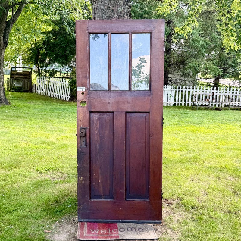 Wood Entry Doors With Glass Panels - Etsy