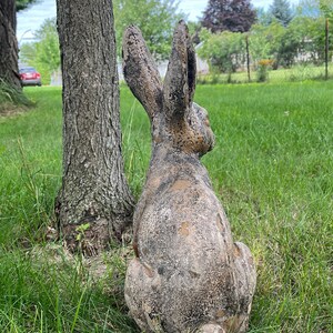 Aged Outdoor Rabbit Bunny Statuary Statue, Distressed Concrete Look ...