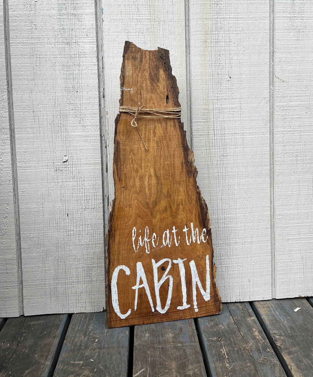 Rustic Cabin Sign Live Edge Wood Wall Art Woodland Wall Hanging Outdoor ...
