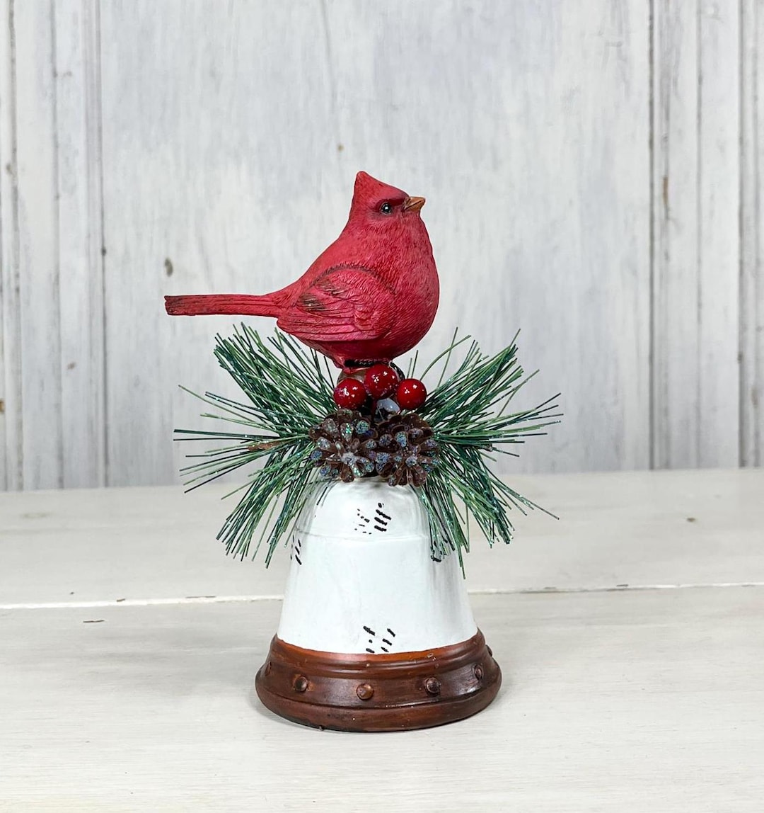 Red Cardinal Figurine Holiday Christmas Tabletop Decor Bird Gift Idea ...