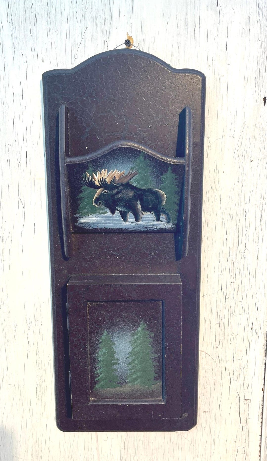 Rustic Wood Wall Key Mail Holder Moose Wildlife Woodland Decor EO6 - Etsy