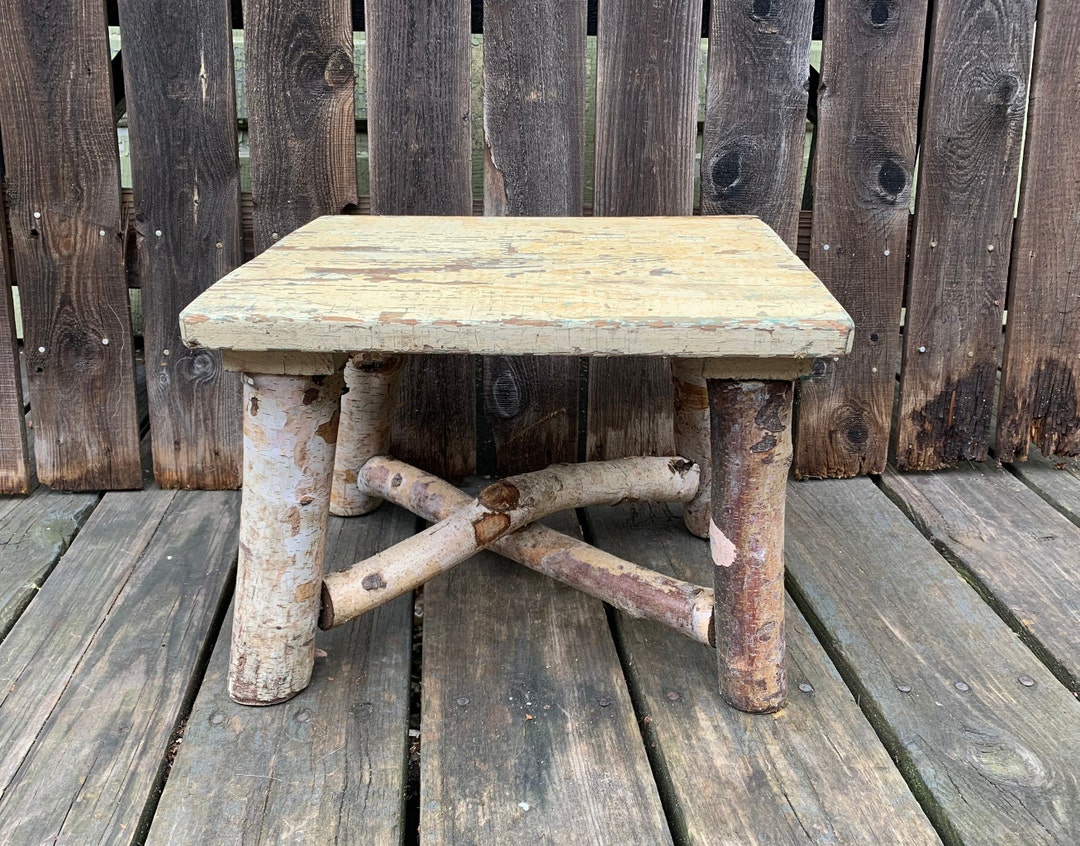 Rustic Birch Wood Log Step Stool Wood Plant Stand Riser DM5 - Etsy