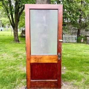 Antique Privacy Glass Wood Oak Panel Interior Door, Architectural ...