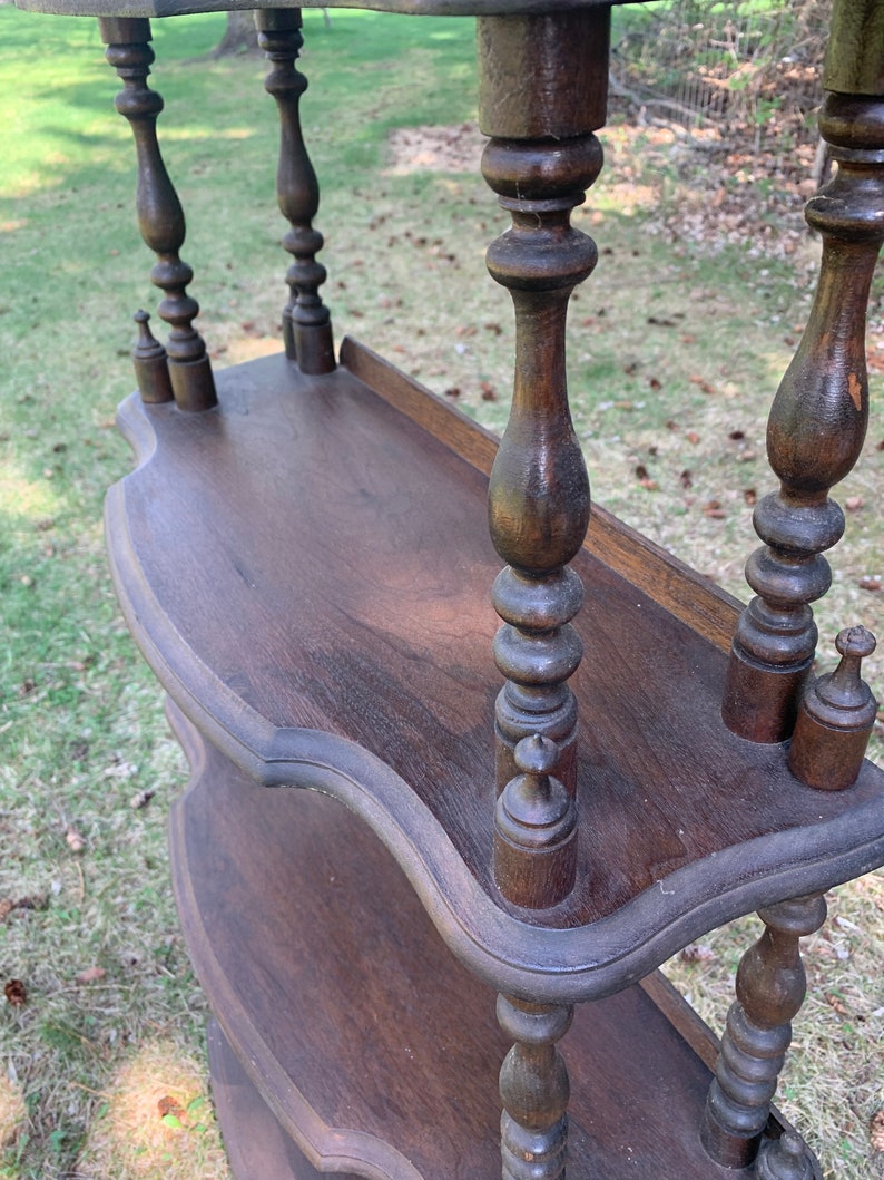 Antique Finial Shelf Five Tier Wood Shelf. Turned Spindle - Etsy
