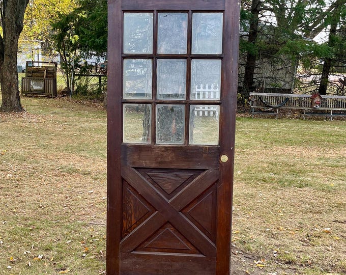 Vintage Wood Crosshatch X Front Entry Door, Reclaimed, Renovation ...