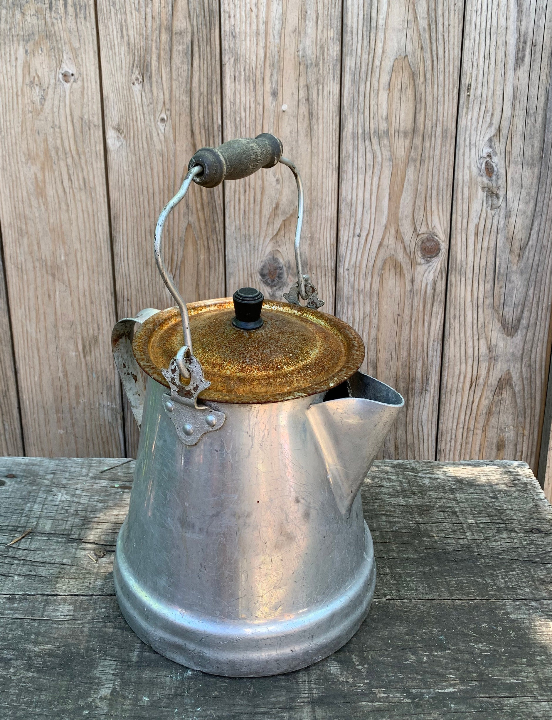 Antique Tea Kettle Rusty Planter Primitive Farmhouse Garden | Etsy