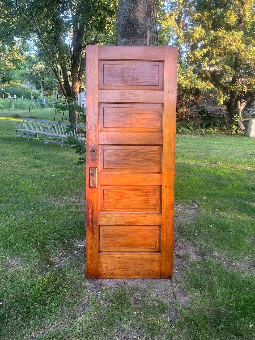 Antique Five Panel Wood Door, Recessed Panel Door, Reclaimed Renovation ...
