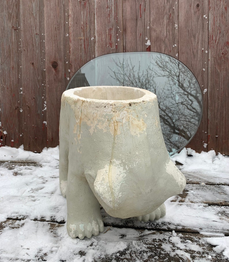 Bear Table Plaster Polar Bear Statue Cabin Lodge Cottage - Etsy