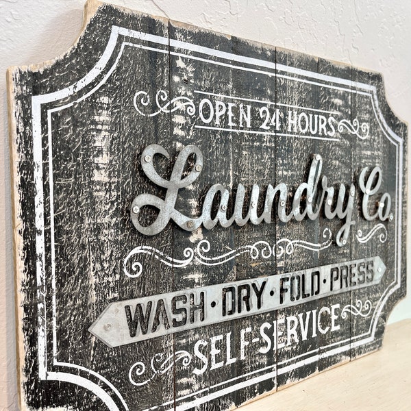 Vintage Laundry Sign - Etsy