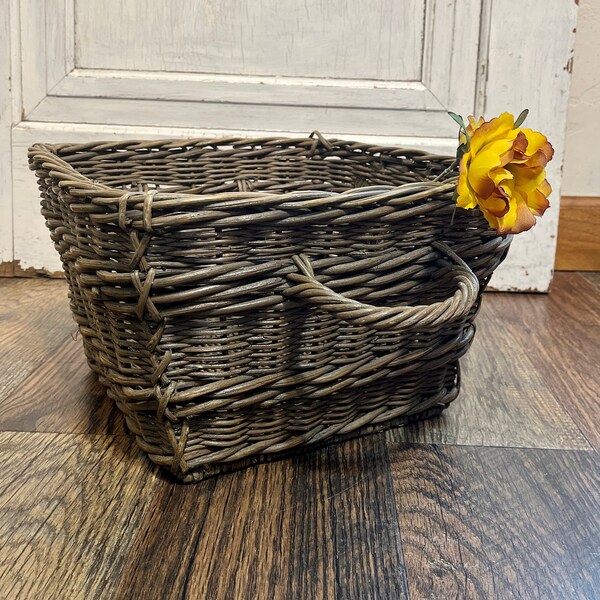 Large Square Wicker Basket - Etsy