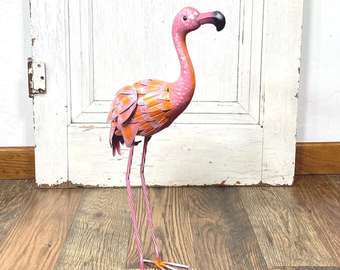 Flamingo Statue Outdoor Metal Garden Art Yard Lawn Decor EM35 - Etsy