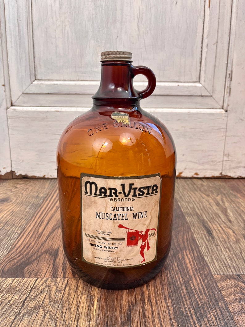 Vintage Gallon Muscatel Wine Bottle Mar-vista Duraglass - Etsy
