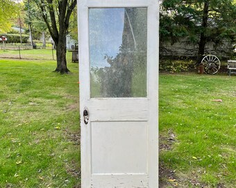 Antique Wood Wavy Glass Window Entry Door, Architectural Salvage ...