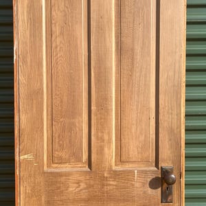 Antique Wood Oak Prehung Four Panel Interior Door, Renovation ...