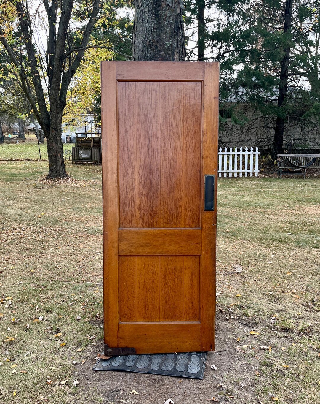Antique Quartersawn Solid Wood Two Panel Interior Swing Door, Reclaimed ...