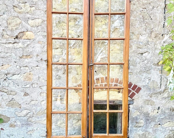 Antique French Glass Lite Double Exterior Doors, Reclaimed ...