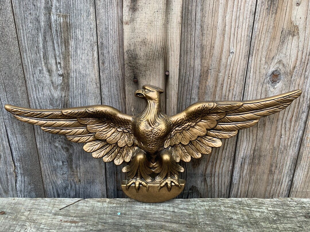 Vintage Eagle, Plaster, Gold, Eagle Wall Decor, Wildlife Wall Art - Etsy