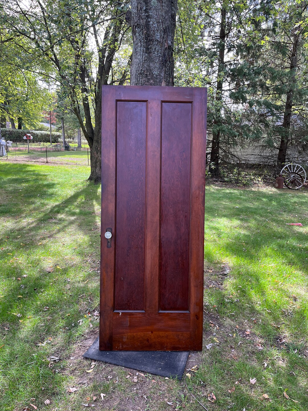 Antique Wood Recessed Two Panel Interior Door, Reclaimed Architectural ...