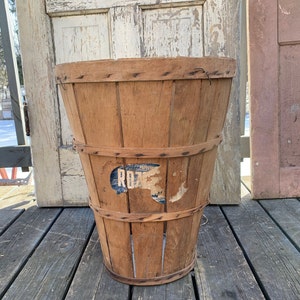Tall Bushel Basket Primitive Split Wood Bushel Basket - Etsy