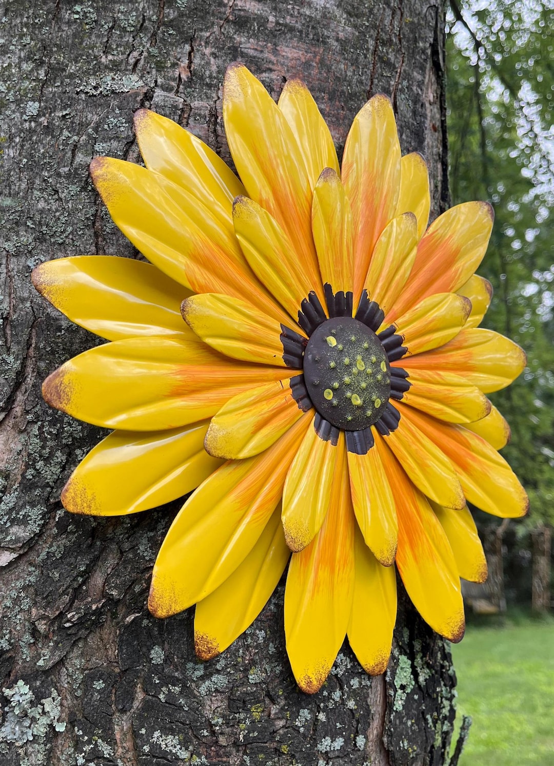 Large Metal Sunflower Flower 11 1/2 Statue Garden Yard Art Fall Outdoor ...