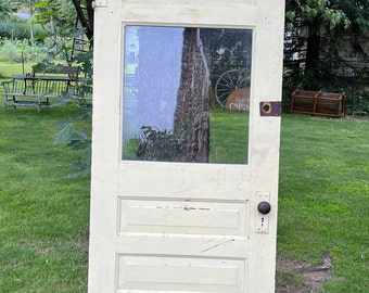 Antique Wood Beveled Glass Single Pane Exterior Entry Panel Door ...