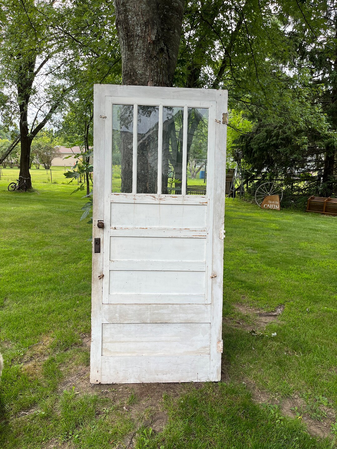Antique Wavy Glass Panel Door, Carriage Barn Door, Replacement ...
