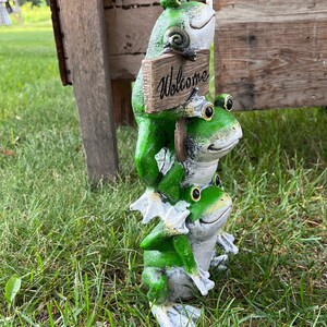 Outdoor Frog Garden Statue Sculpture Figurine Lawn Yard Porch ...