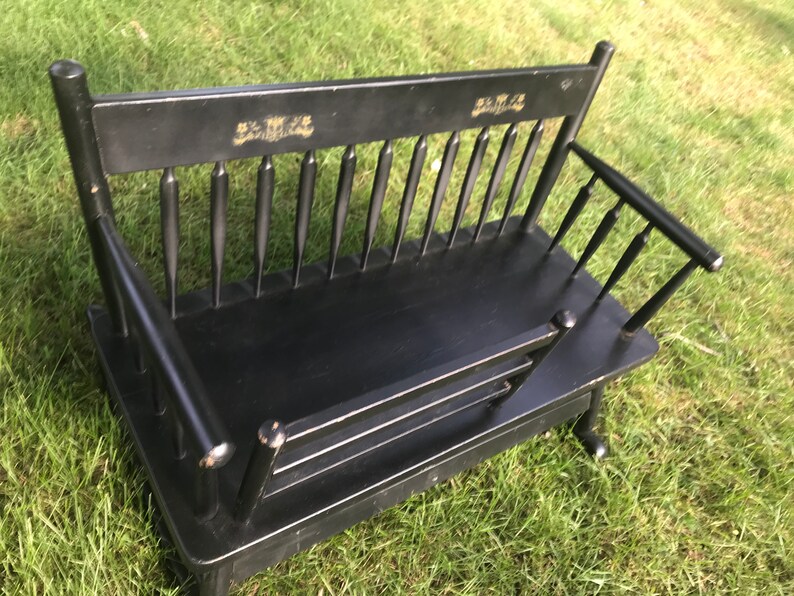 Antique Wood Mammy Bench Baby Rocker Spindle Bench Black | Etsy