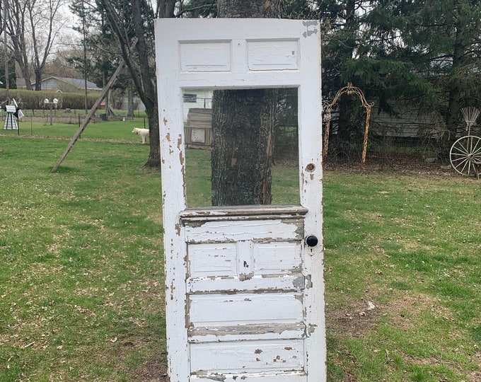 Antique Exterior Farmhouse Wood Window Entry Door, Wavy Glass, 1930's ...