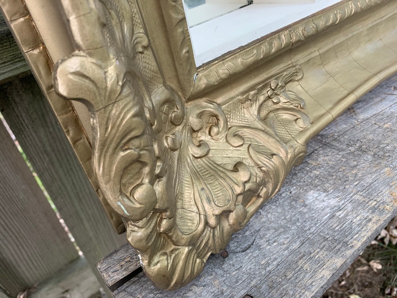 Antique Gilt Gesso Wood Shadow Box Mirrored Display Cabinet, Victorian ...