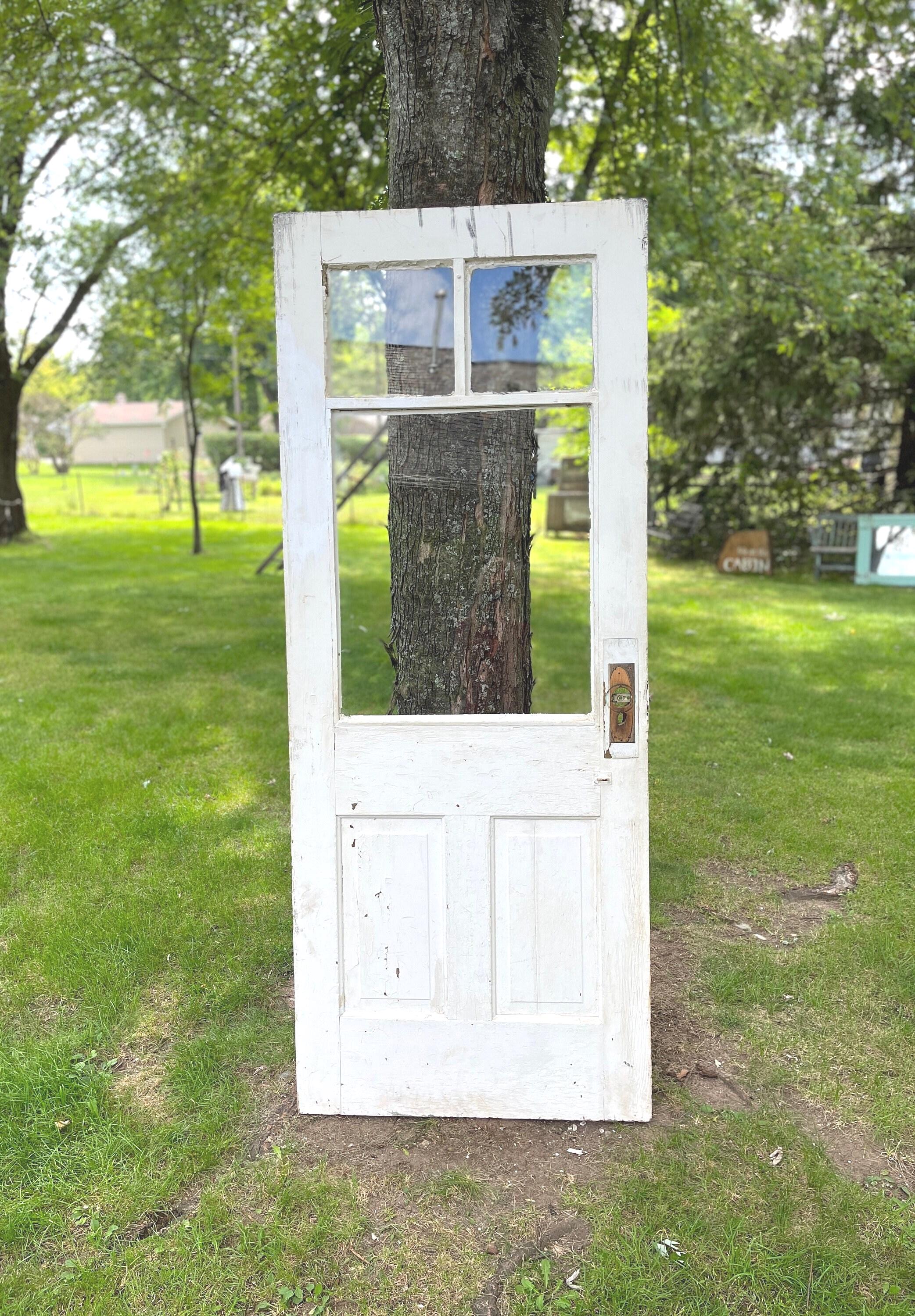 Antique Wood Wavy Glass Exterior Entry Door, Reclaimed, Architectural ...