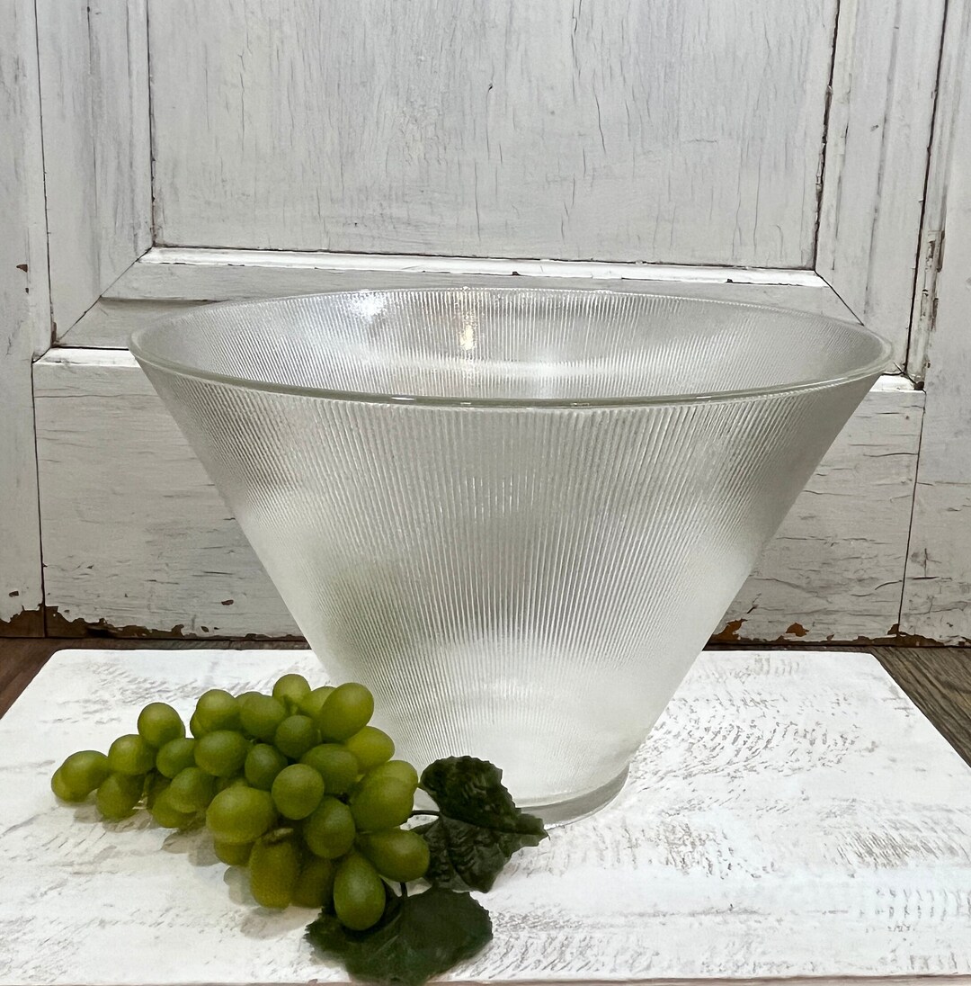 Vintage Ribbed Glass Tapered Salad Serving Bowl, Federal Glass, Traditional Wedding Gift EH45 - Etsy