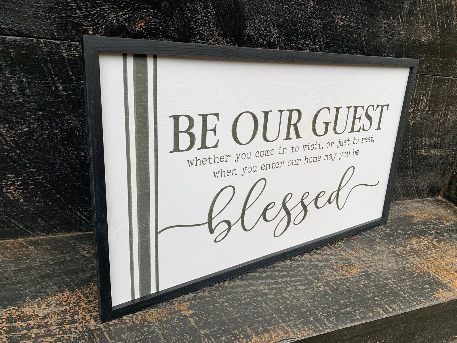 Be Our Guest Sign Guest Room Decor Blessed Black and White | Etsy