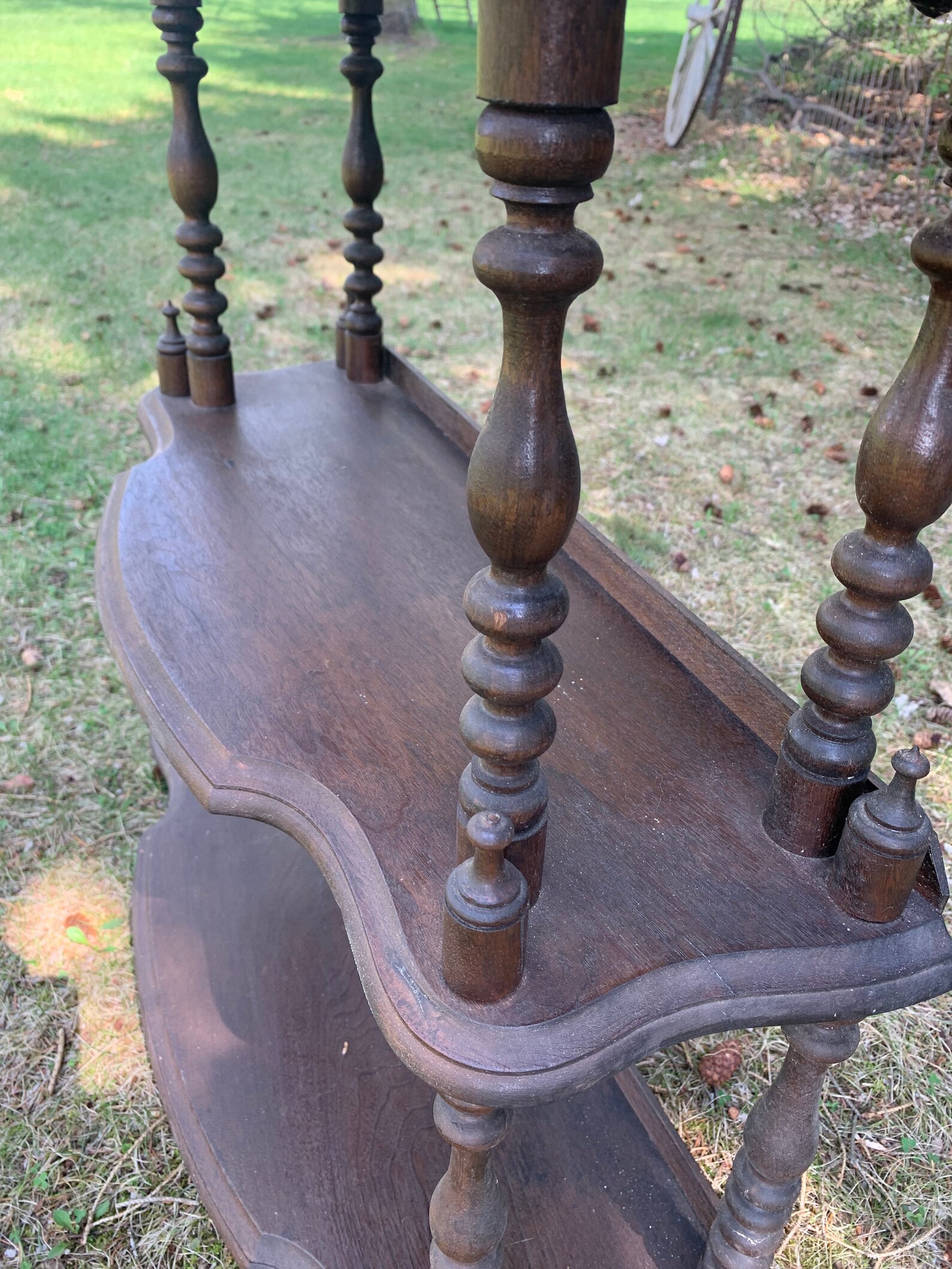 Antique Finial Shelf Five Tier Wood Shelf. Turned Spindle - Etsy