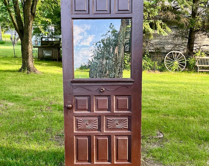 Antique Eastlake Carved Wood Panel Entry Door, Reclaimed, Renovation ...