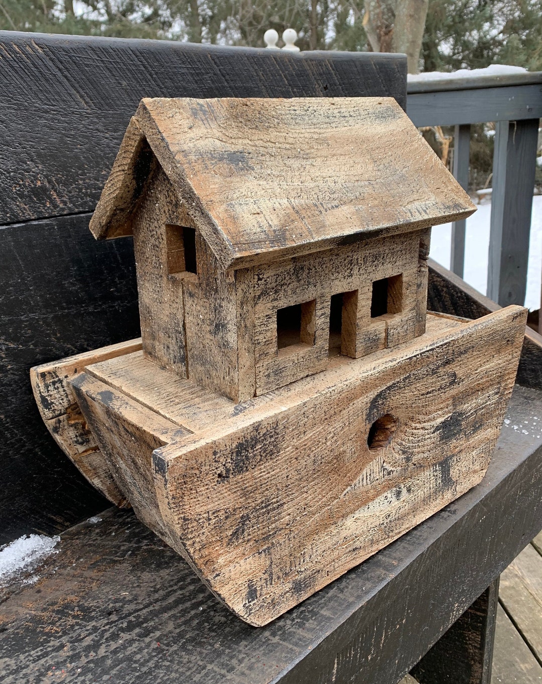 Rustic Noah's Ark Decor W/ Wood Animals Tabletop DH97 - Etsy