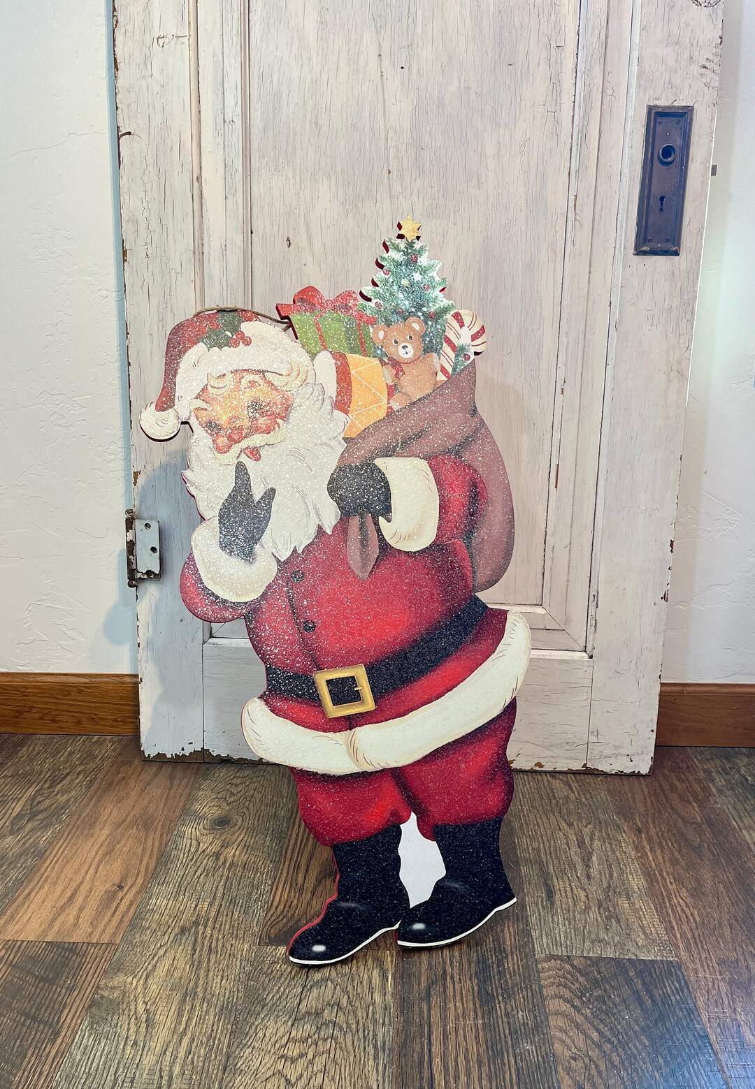 Stand up Santa Sign Display W/ Easel Christmas Holiday Porch Home Decor ...