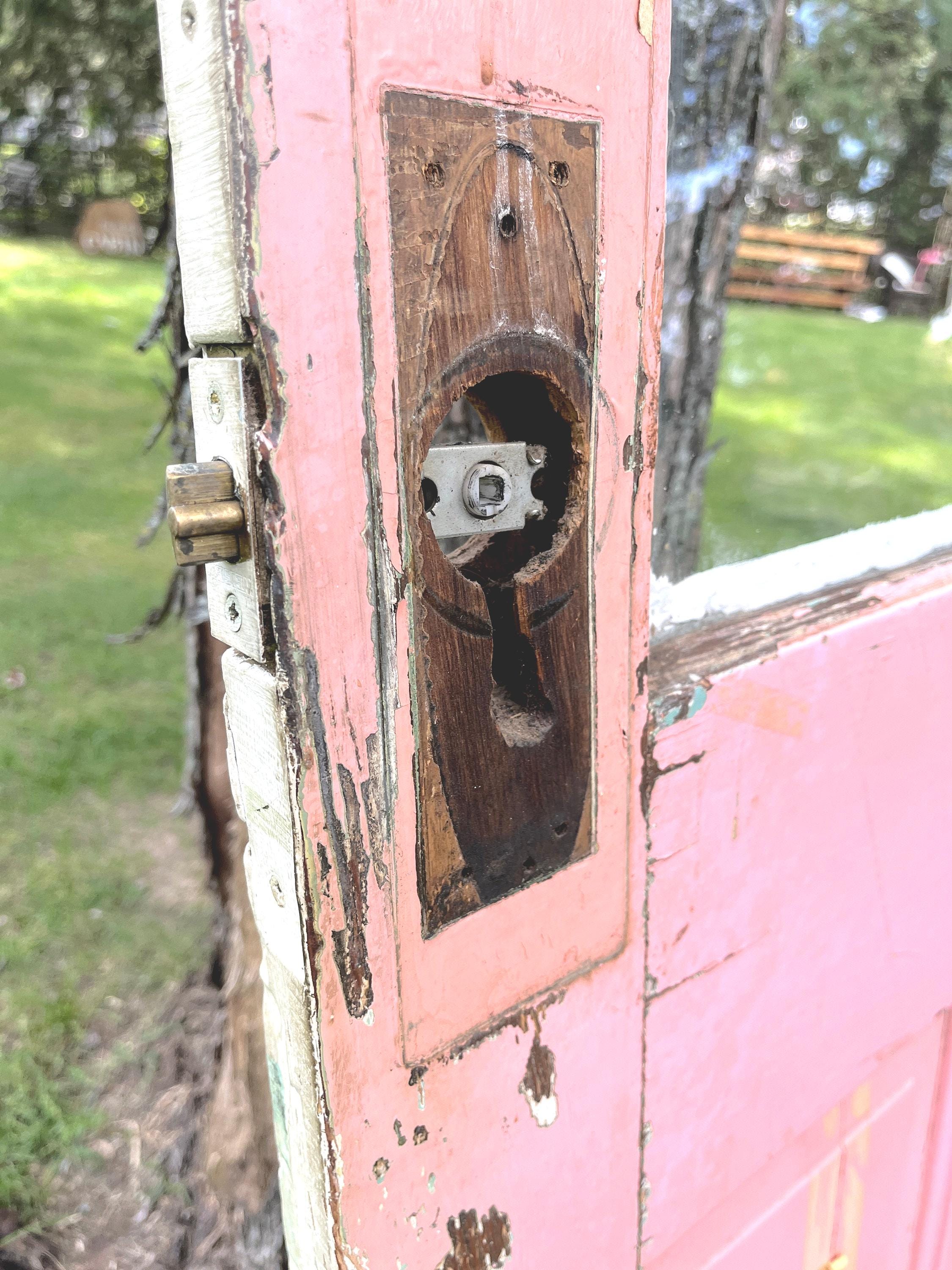 Antique Wood Wavy Glass Exterior Entry Door, Reclaimed, Architectural ...