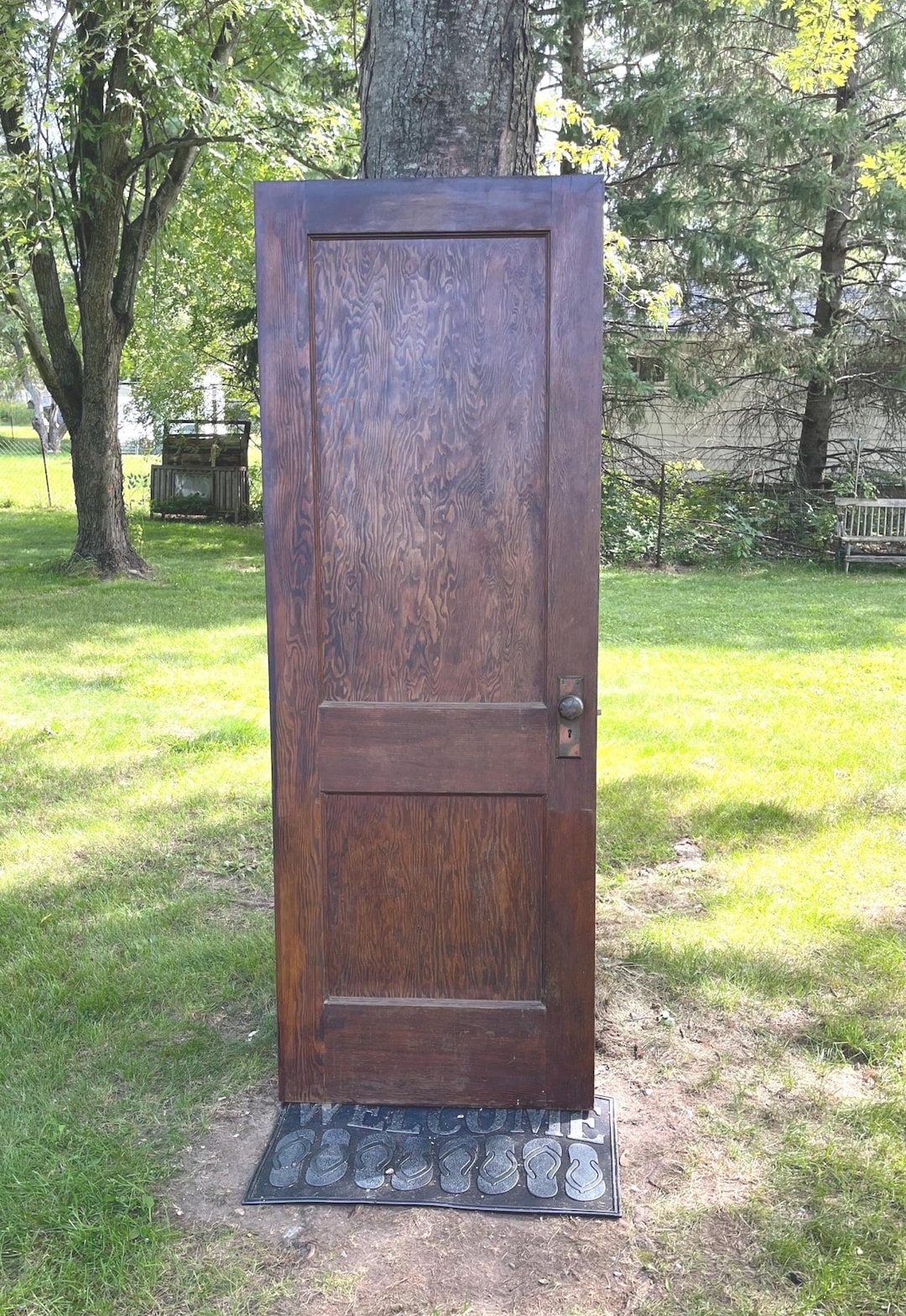 Antique Two Panel Wood Door: Reclaimed Interior Architectural Salvage ...