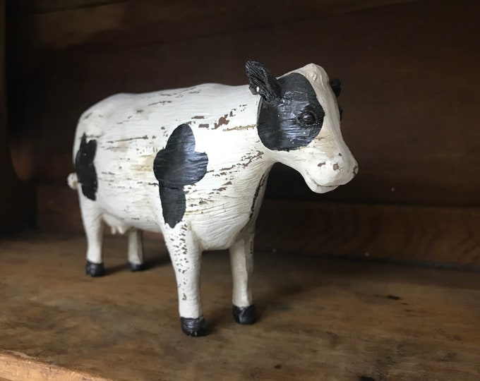 Cow Figure Farmhouse Dairy Cow Figurine Black and White - Etsy