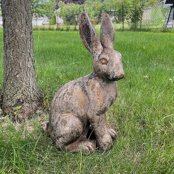 Rabbit Garden Statue - Etsy