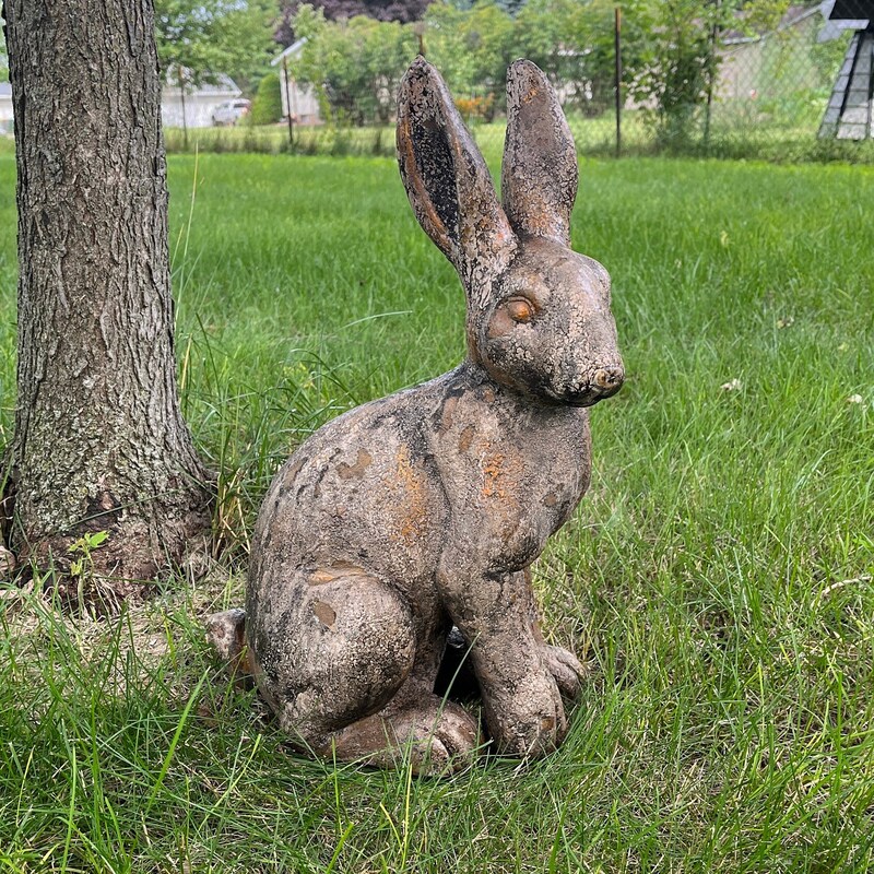 Rabbit Garden Statue - Etsy