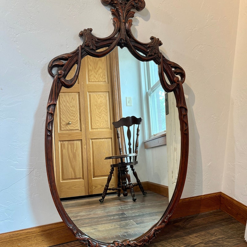 Antique Wood Mirror - Etsy