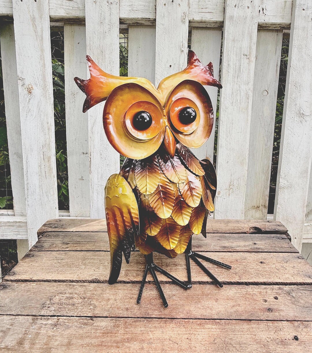 Metal Owl Statue Outdoor Garden Yard Art FL53 - Etsy