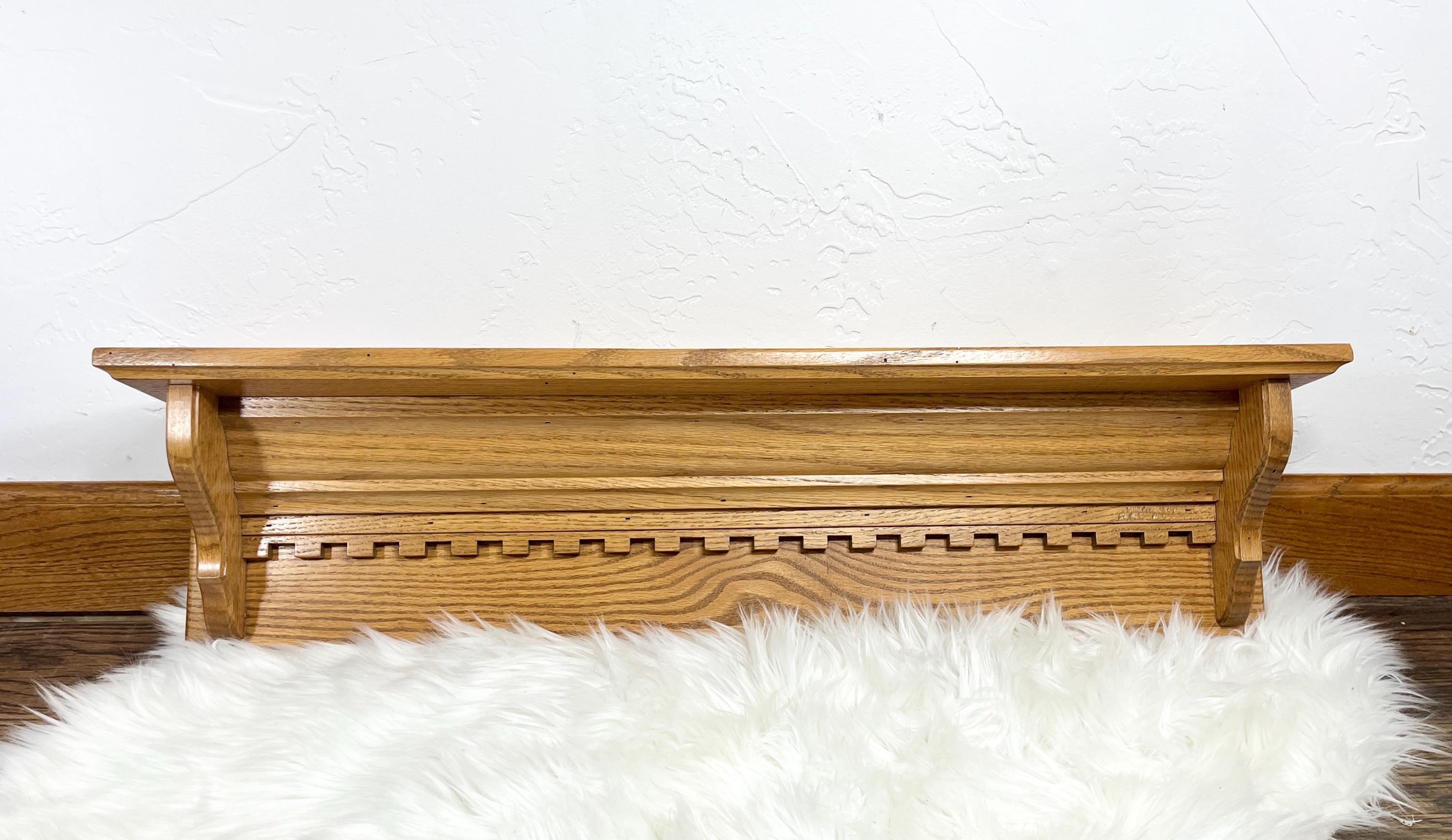 Oak Wall Shelf With Dentil Pattern Molding FC31 - Etsy