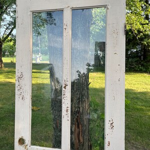 Antique Wood Entry Wavy Glass Window Panel Door, Architectural Salvage ...