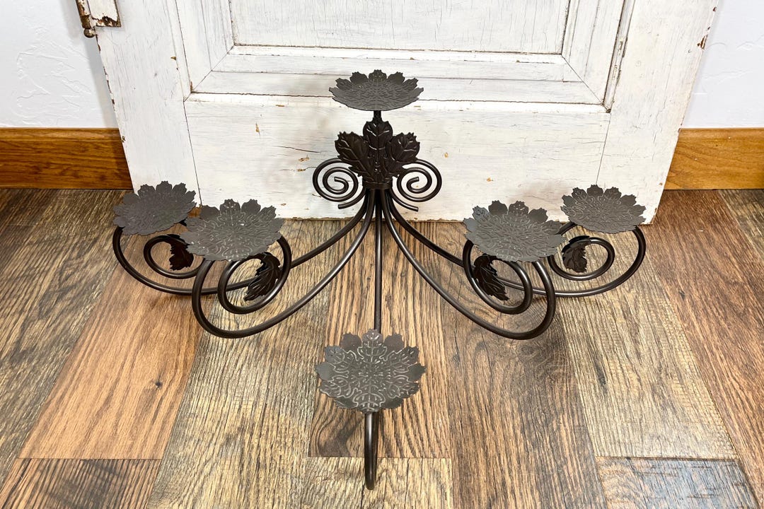 Bronze Graduated Six Arm Candelabra, Hearth Mantle Centerpiece Candle ...